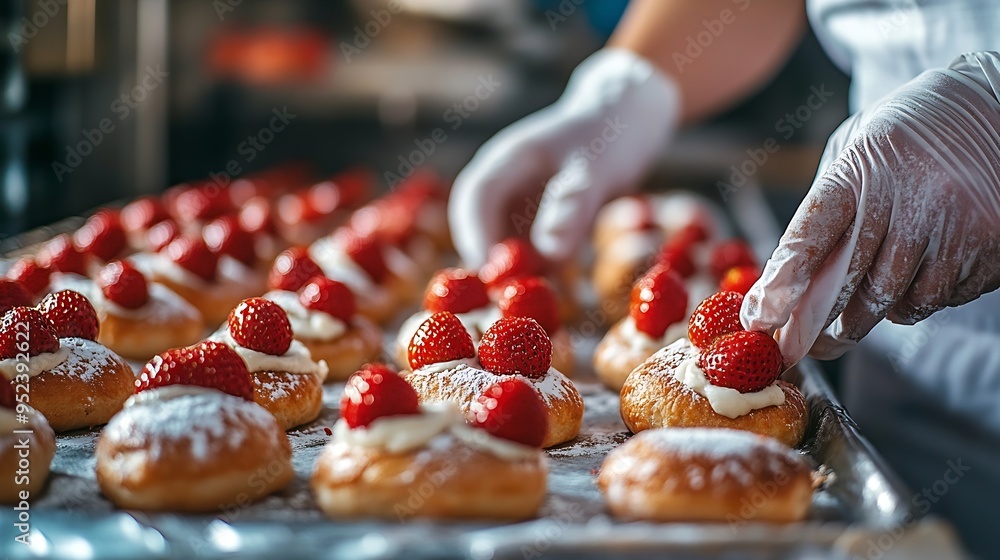 Baker of bakery in the workshop workshop of artisan bakery preparing ...