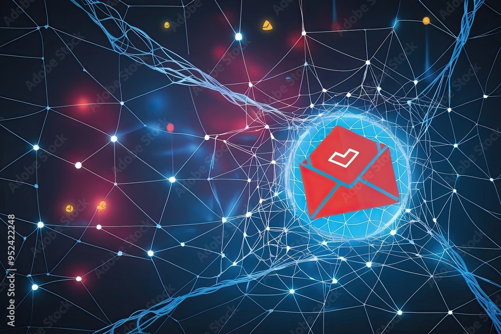 Cybersecurity Vigilance: A Striking Visual of a Digital Net Entangled ...