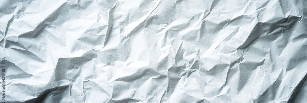 White, text-free, wrinkled antique poster background with crumpled ...