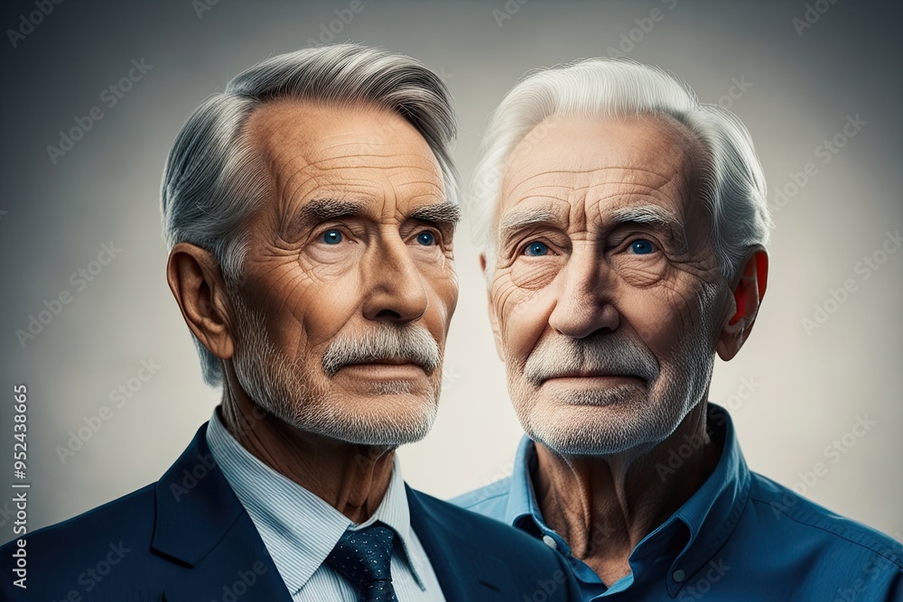 Visual Journey of Male Aging from Youth to Elderly Transformation Stock ...