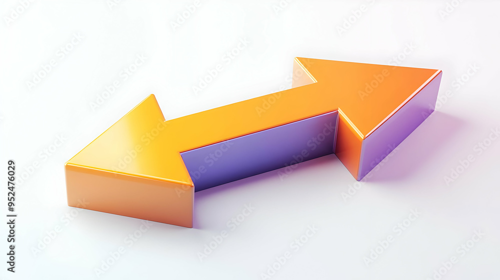 3D Plus Size Model Arrow with Direction Text concept as An abstract ...