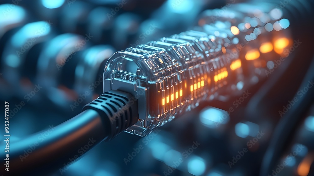 Crimped RJ45 Ethernet Cable with Connector for Network Setup and ...