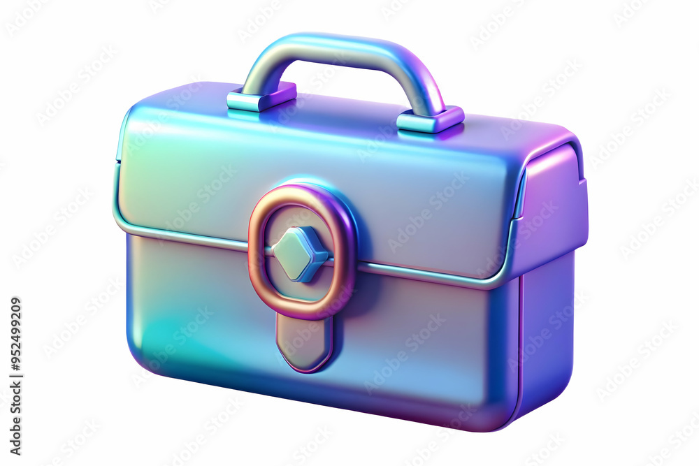 3D Holographic briefcase with Labh Pancham symbol and copy space ...