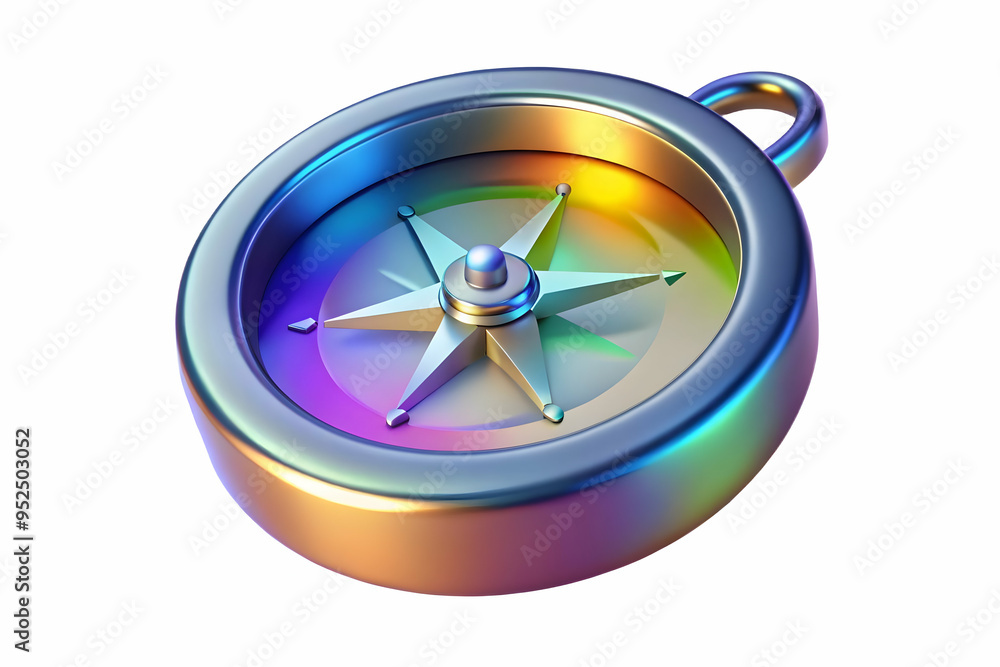 3D Holographic compass with Labh Pancham symbol and copy space concept ...