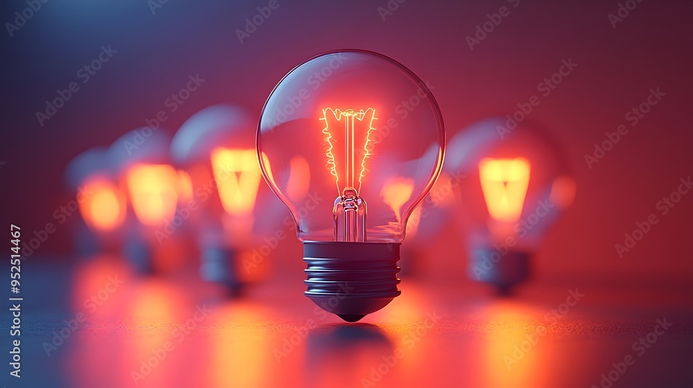 Illuminated Light Bulbs in Sequence - Leading Ideas and Concepts for ...