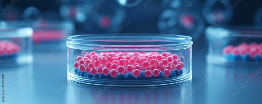 3D cultured cells forming organoids for medical research, organ ...