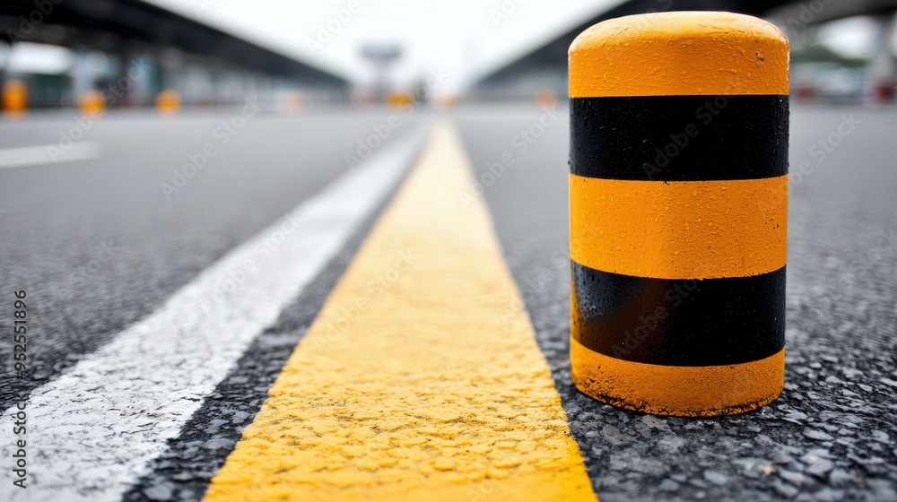 Minimalist caution tape design, emphasizing safety on a factory ...