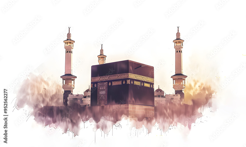 illustration of kaaba Mecca Saudi Arabia, holy mosque, hajj, Eid Adha ...