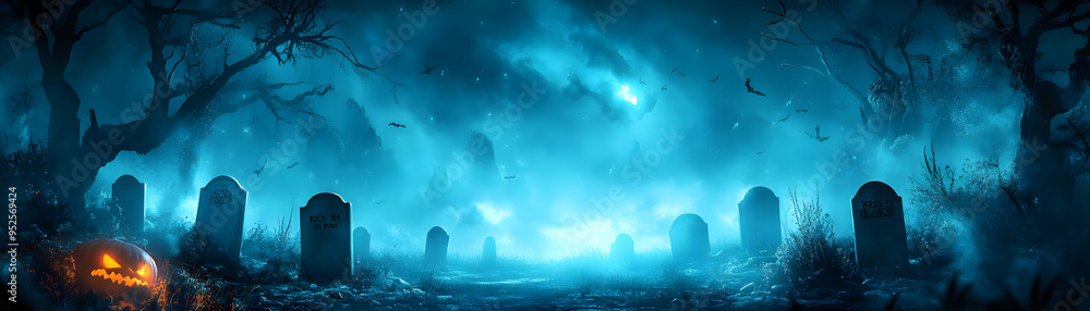 Photo & Art Print Ghost and Tombstone Border with Rest in Peace Text ...