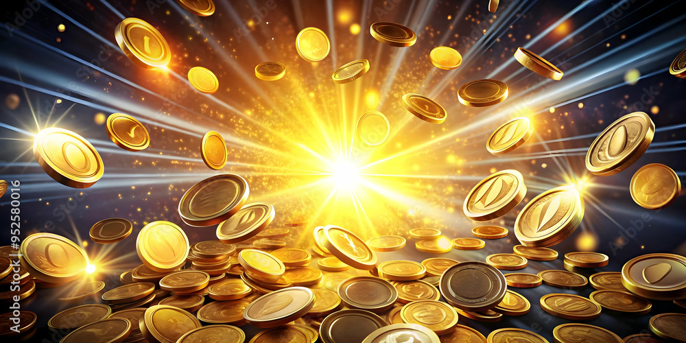 Radiant abstract art of Labh Pancham financial prosperity with digital ...