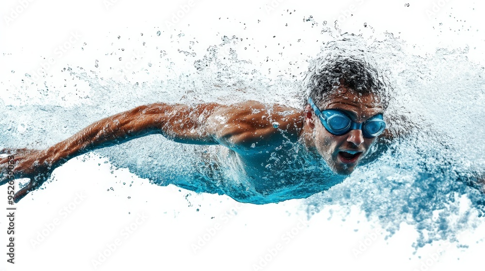 Swimmer in Motion: A dynamic and energetic swimmer cuts through the ...