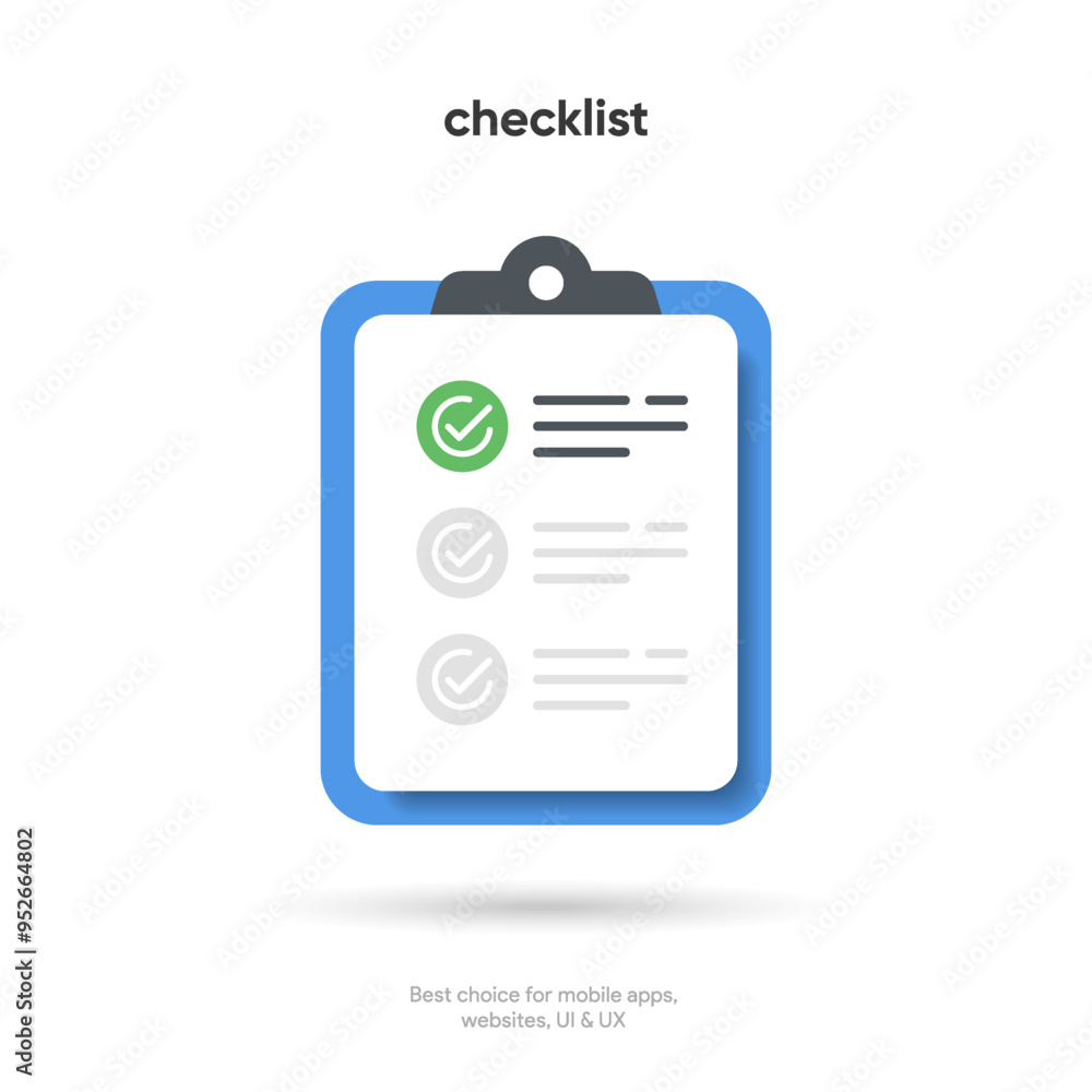 Tasks clipboard icon. Task done sign. Approved document icon. Project ...