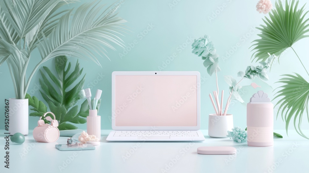 Minimalist UI design with flat icons and soft gradients website ...