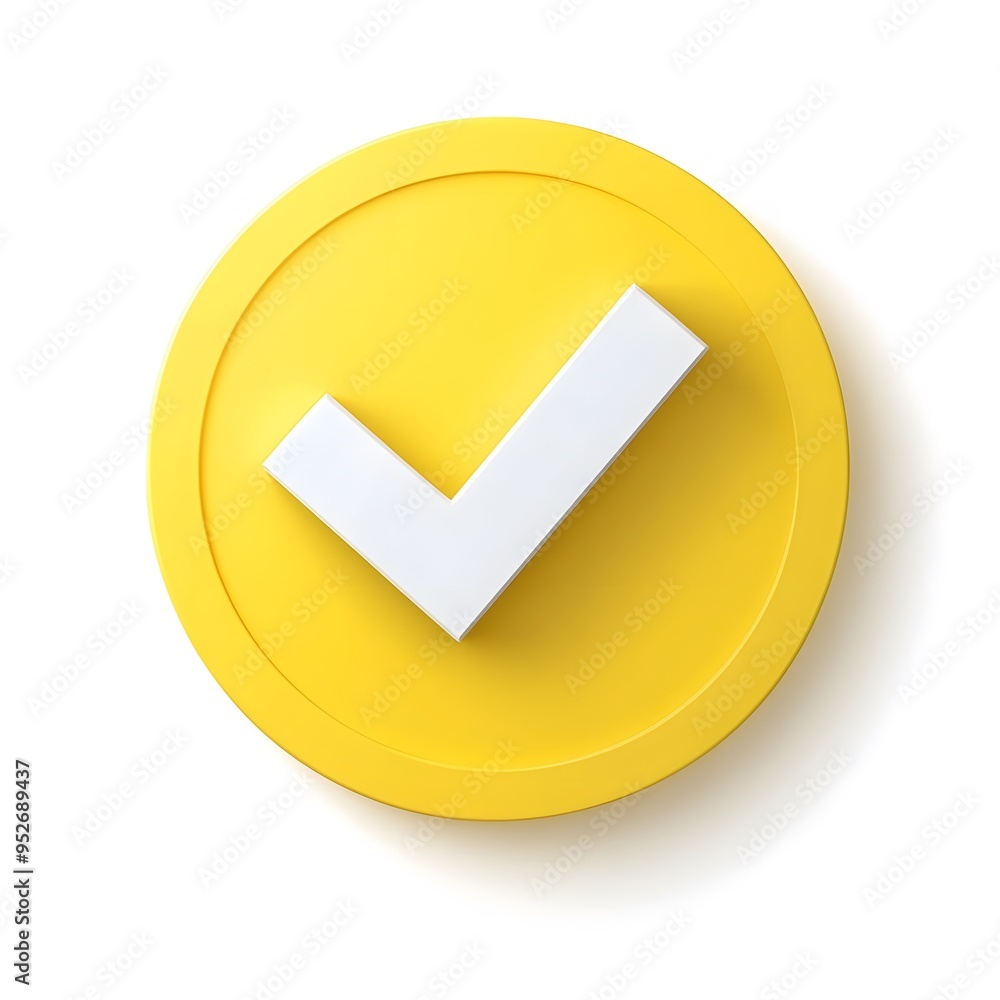 3d check icon, checklist tick, done mark. Vector realistic plastic ...