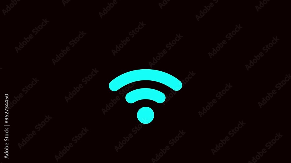 wi-fi icon. Wi-fi Sign In Neon Color, 4K Loop. Wireless Icon Animation ...