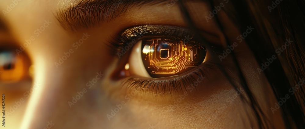 Future ocular implant giving sight to the blind Front view ...