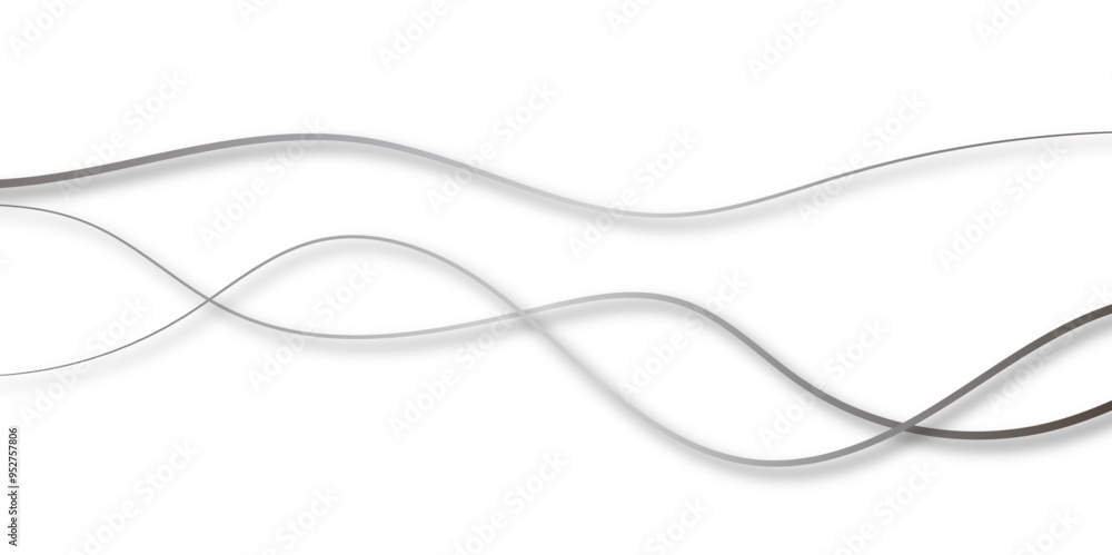 White background curved strokes wavy lines thick vector format ...