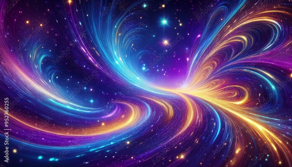 Abstract and fantastic galaxy pattern formed from swirls of stardust ...