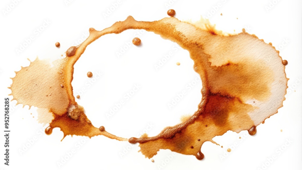 Coffee stain stamp texture on a white background, coffee, stain, stamp ...