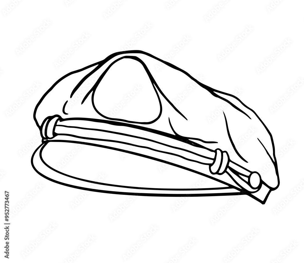 captain's cap in a simple line art style, ideal for use in nautical ...