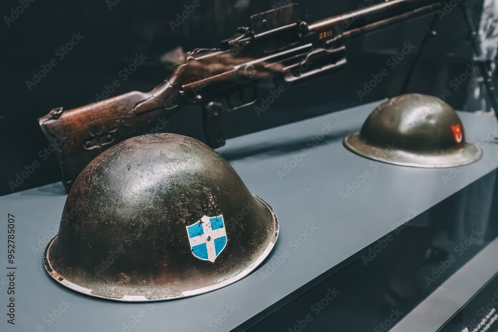 09 July 2024, Deniz Museum, Istanbul, Turkey: display of military gear ...