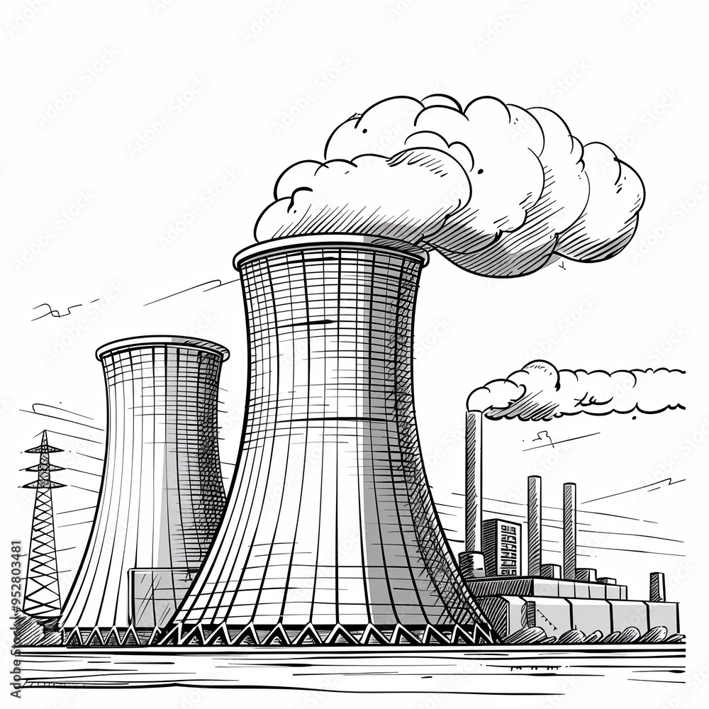 The thermal power plants spew thick and billowing smoke into the sky ...