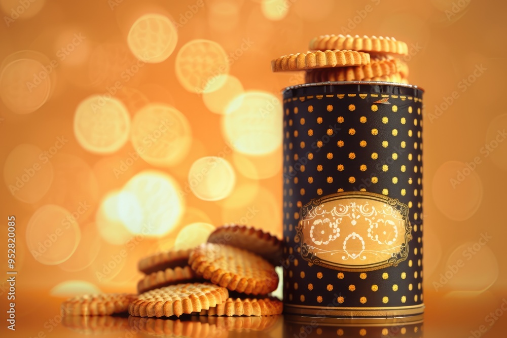 Elegant packaging for gourmet cookies in a cylindrical container with ...