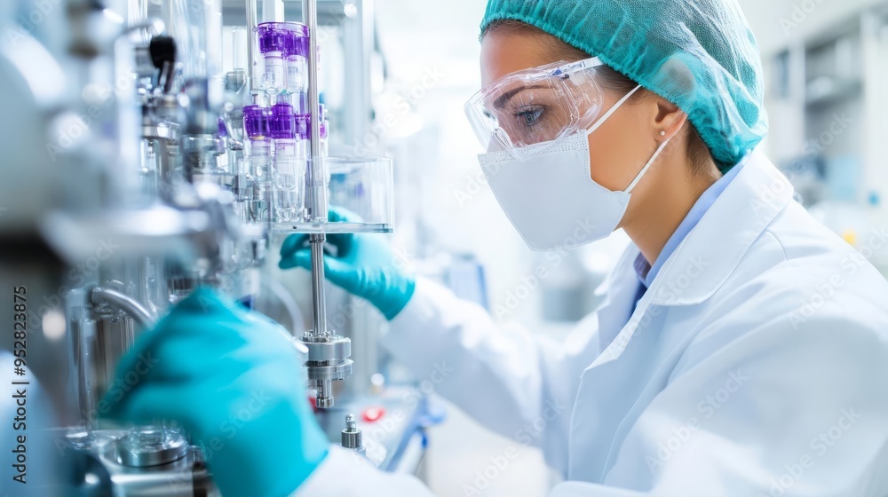 Biopharmaceutical engineer scaling bioprocesses from bench to pilot ...