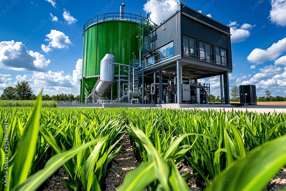 Biomass conversion engineering is showcased in a realistic photo of a ...
