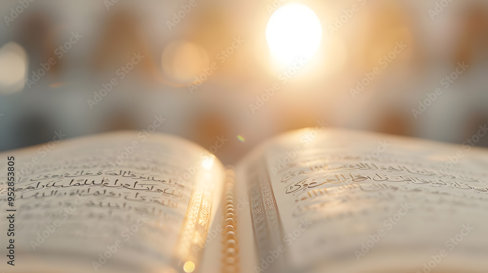 Islamic Concept - The Holy Al Quran with Written Arabic Text | Sacred ...