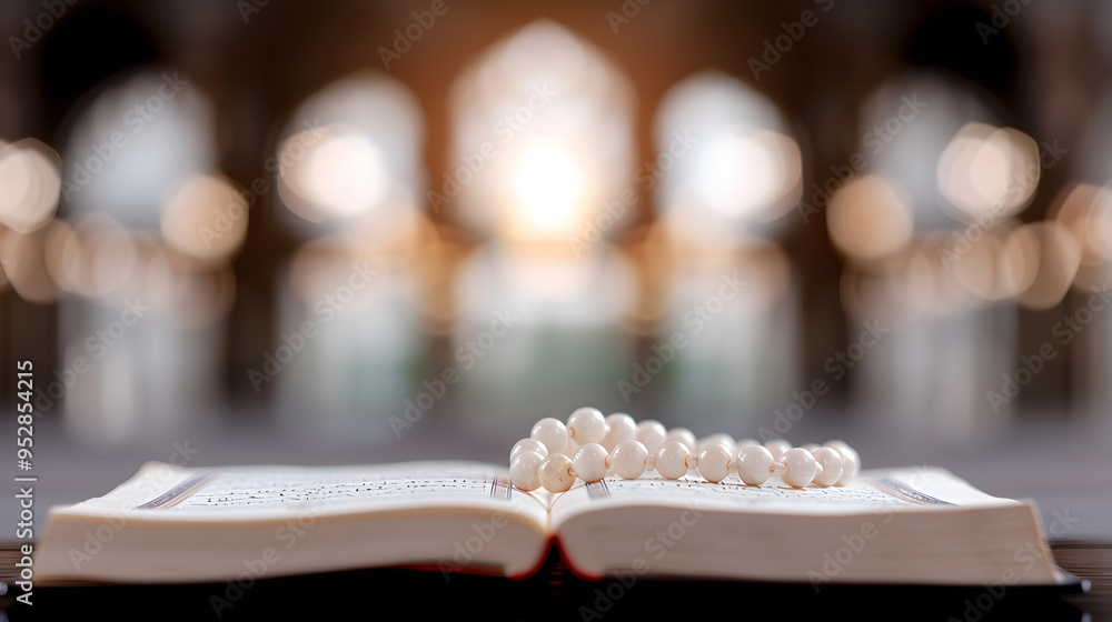 Islamic Concept - The Holy Al Quran with Written Arabic Text | Sacred ...