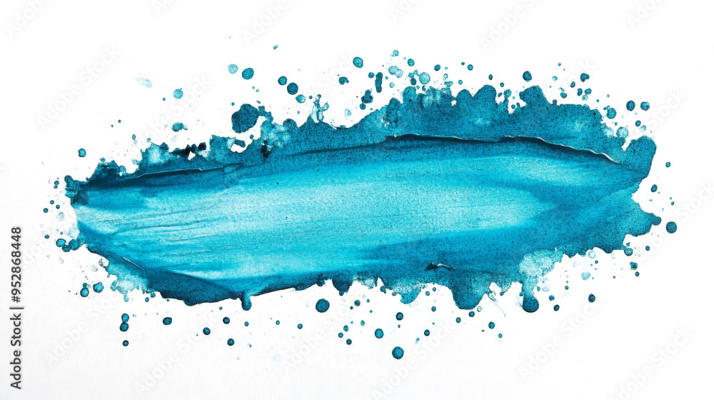 Azure PNG watercolor wash illustration. A vibrant blue watercolor ...