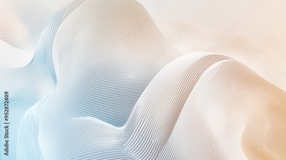 Abstract minimalist background with wavy stripes flowing in the wind ...