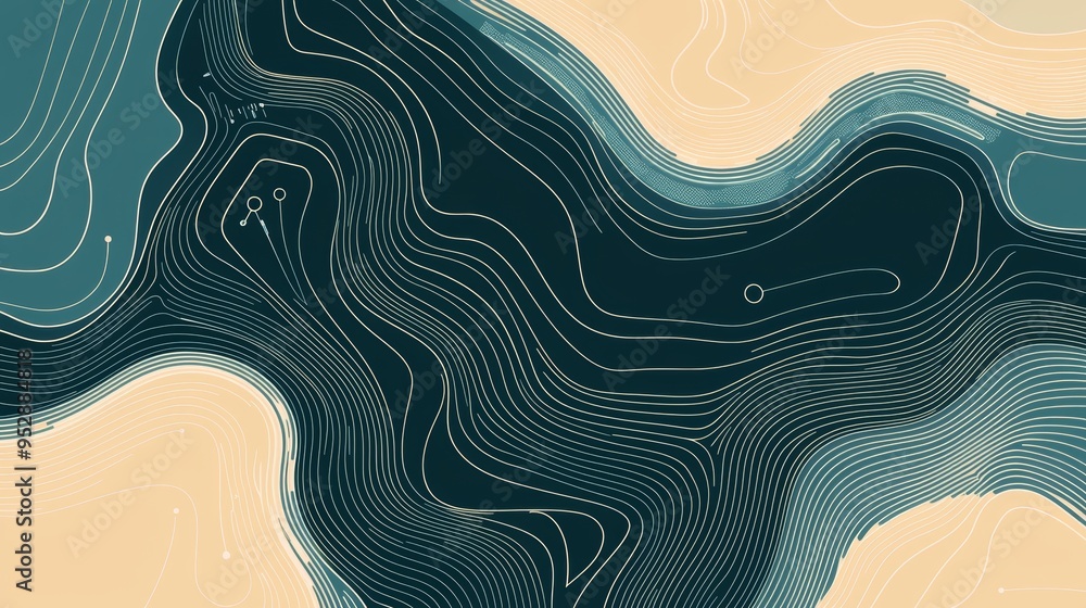 Abstract background image featuring a topographic map contour line ...