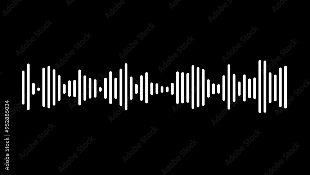 White audio waves on black. Sound waves or audio waveform. Voice and ...