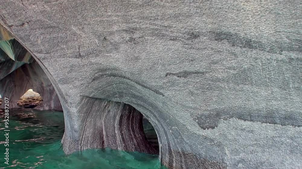 Majestic Granite Formations Beneath Crystal Blue Waters at Marble Caves ...