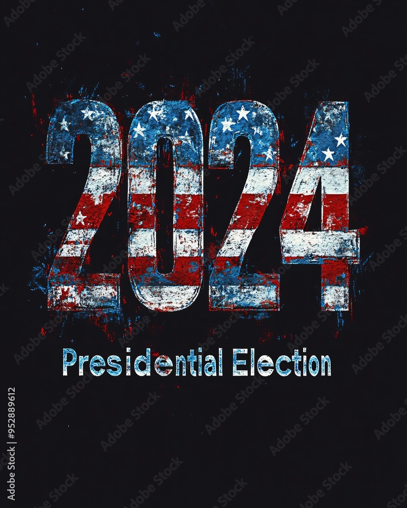 2024 Presidential election text poster Stock Illustration | Adobe Stock