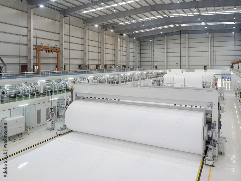 Large Paper-Making Machine in Operation | Massive Industrial Paper ...