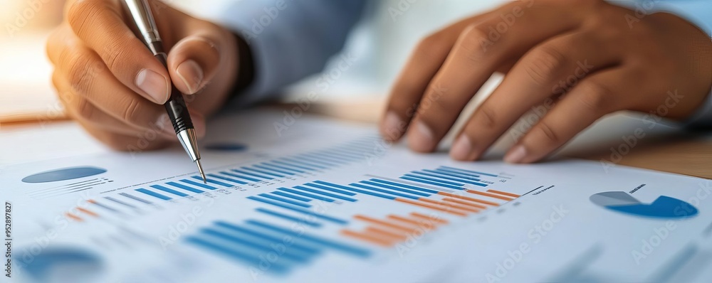 Person creating a monthly cash flow chart to visualize income and ...