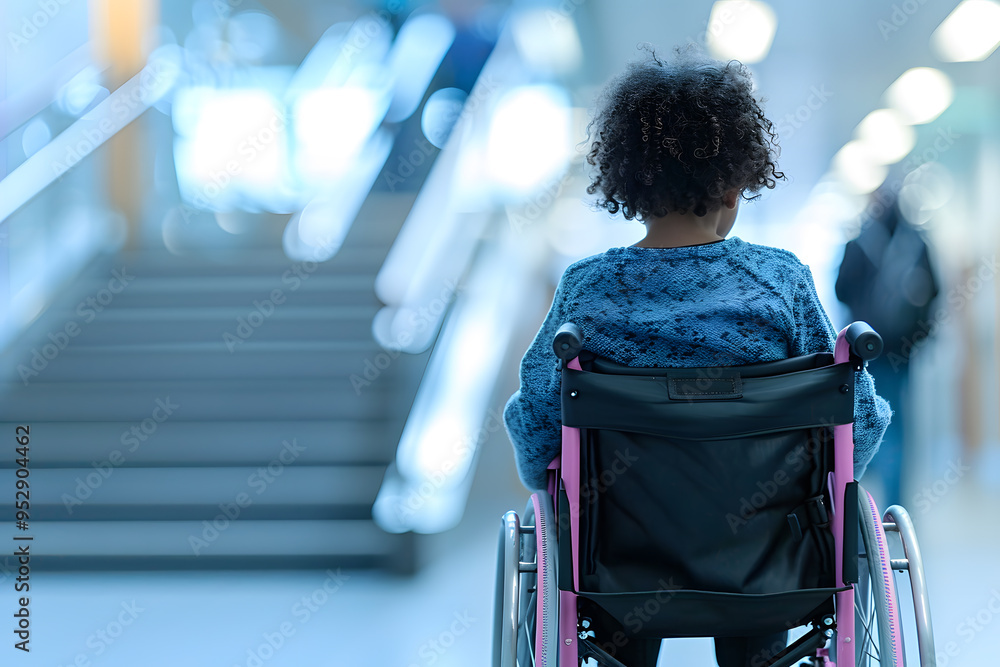 Young Child in a Wheelchair Facing Stairs | Accessibility Challenges ...