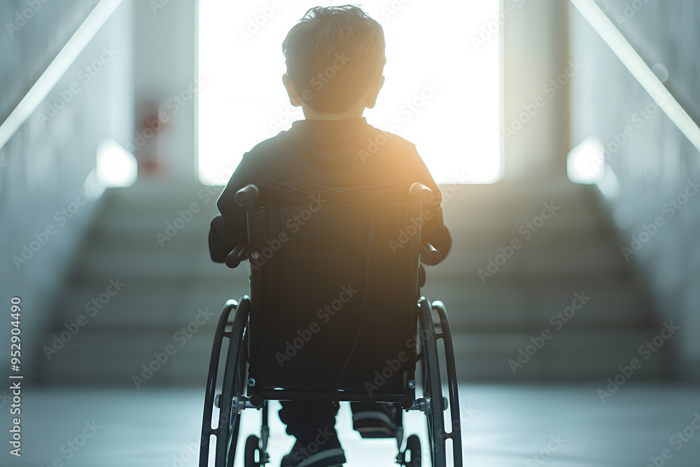 Young Child in a Wheelchair Facing Stairs | Accessibility Challenges ...