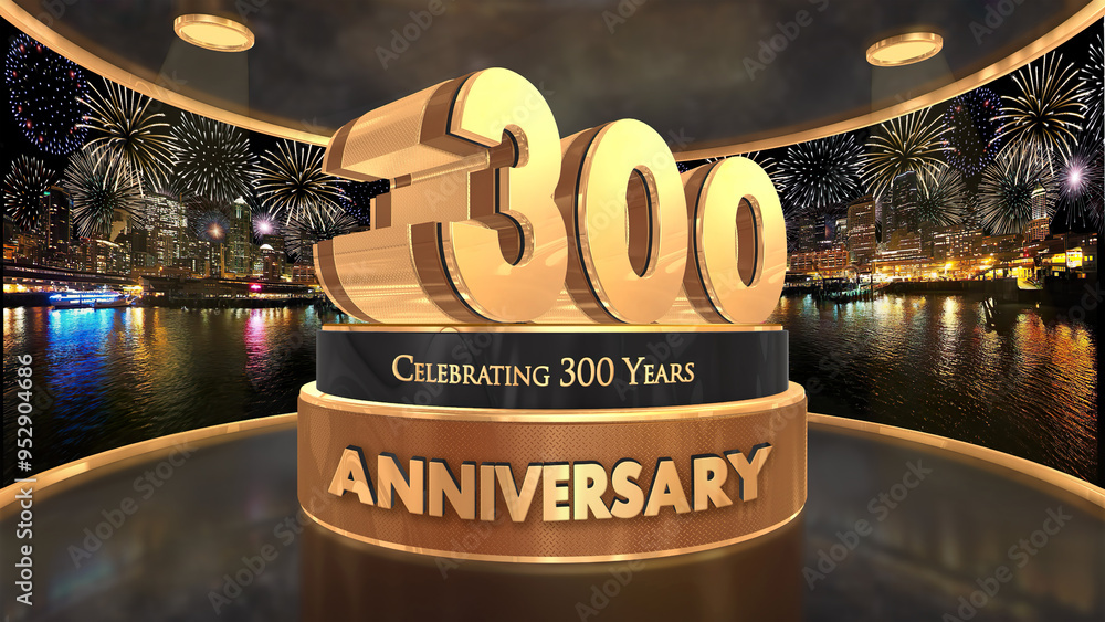 300 years, 300th anniversary illustration, backdrop, flyer, poster in ...