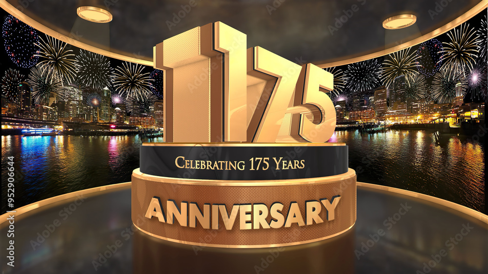 175 years, 175th anniversary illustration, backdrop, flyer, poster in ...