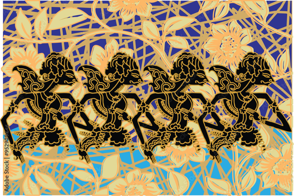 Poster Indonesian batik motifs by displaying a very distinctive wayang ...