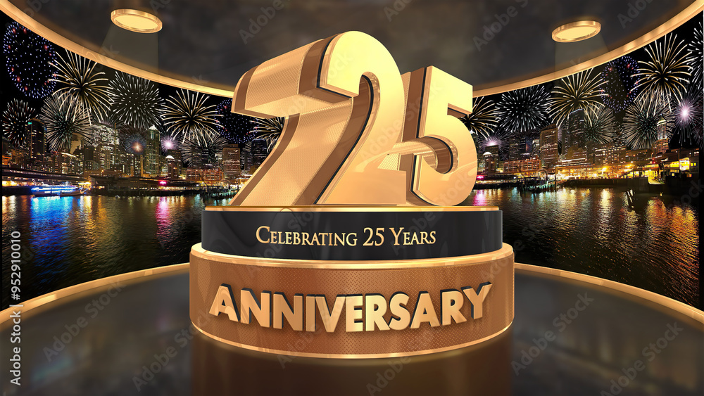25 years, 25th anniversary illustration, backdrop, flyer, poster in 4K ...