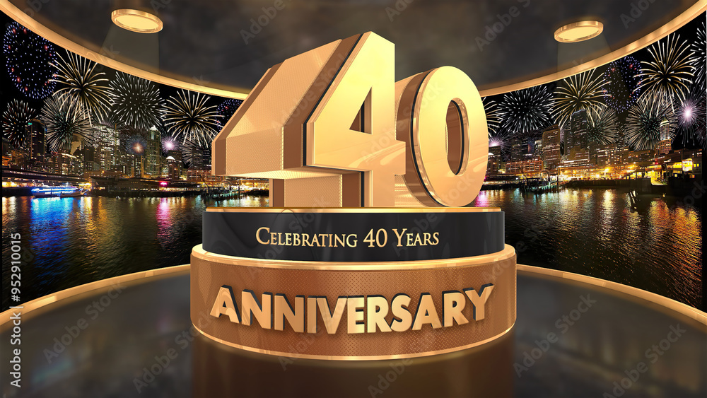 40 years, 40th anniversary illustration, backdrop, flyer, poster in 4K ...