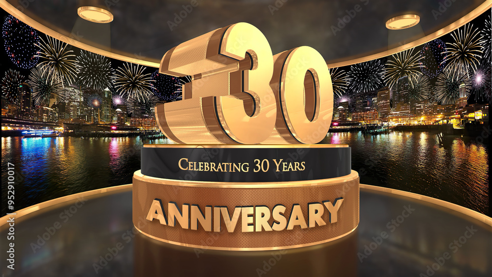 30 years, 30th anniversary illustration, backdrop, flyer, poster in 4K ...
