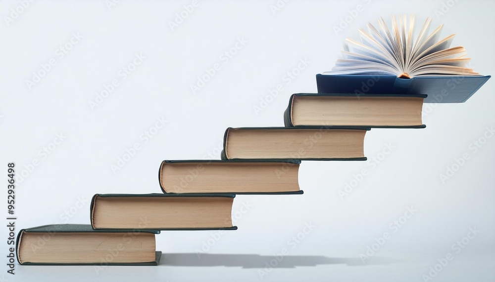 an educational roadmap depicted by a book evolving into steps each ...