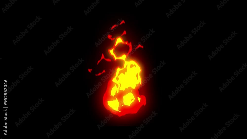 2d cartoon animated fire flame emoji overlay abstract loop animation on ...