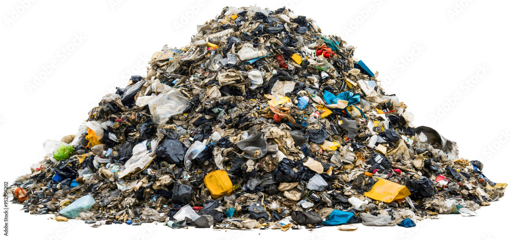 Isolated pile of garbage trash rubbish on transparent background ...